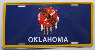 1990's OKLAHOMA INDIAN TRIBE SHIELD BOOSTER License Plate | eBay