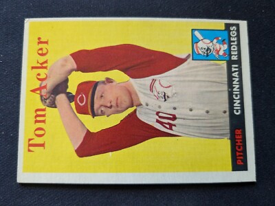 1958 Topps Baseball Card # 149 Tom Acker - Cincinnati Reds (VG/EX) | eBay