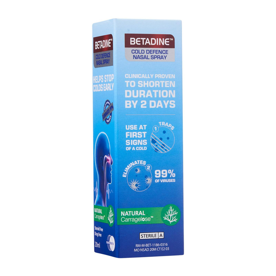 3 X Betadine Adult Cold Defence Nasal Spray 20ml Helps Stop Colds Early ...