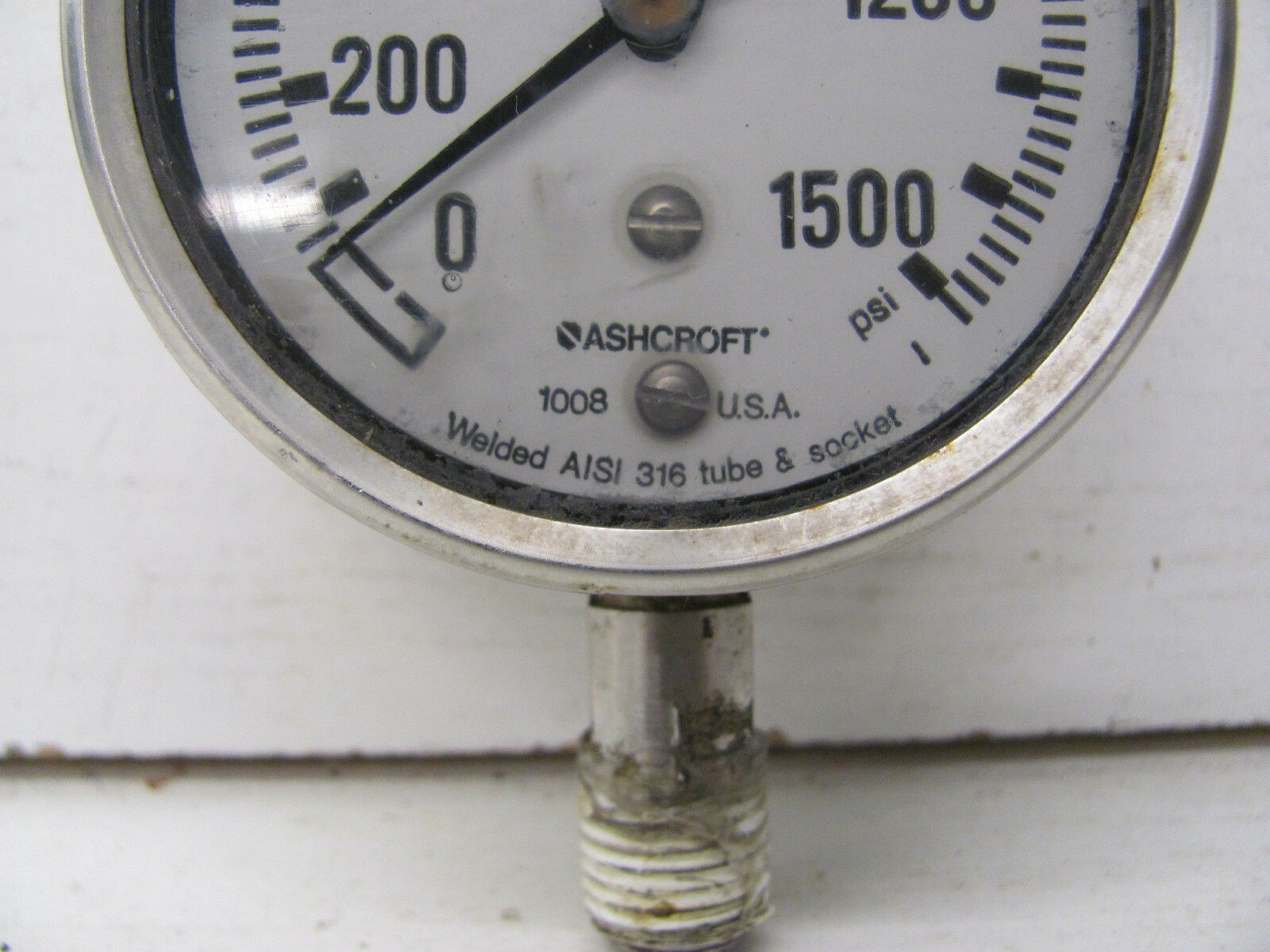 ASHCROFT PRESSURE GAUGE Q-8962 0-1500PSI 2-11/16"OD X 1/8"NPT USED | eBay