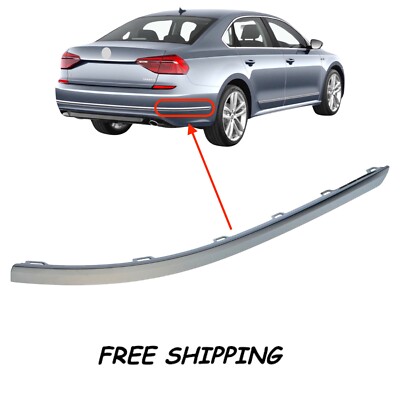fits 2016-2019 VW Volkswagen Passat Rear Passenger Side Chrome Bumper ...