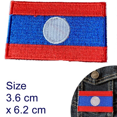 Laos flag iron on thungsad Lāo flags Vientiane embroidery iron-on patches | eBay Australia