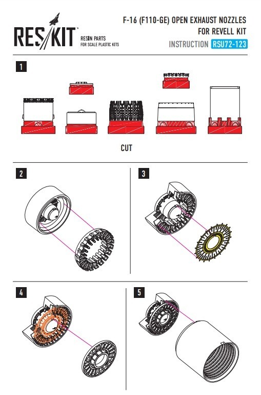 ResKit RSU72-0123 Scale 1:72 F-16 Fighting Falcon F110-GE nozzles for ...