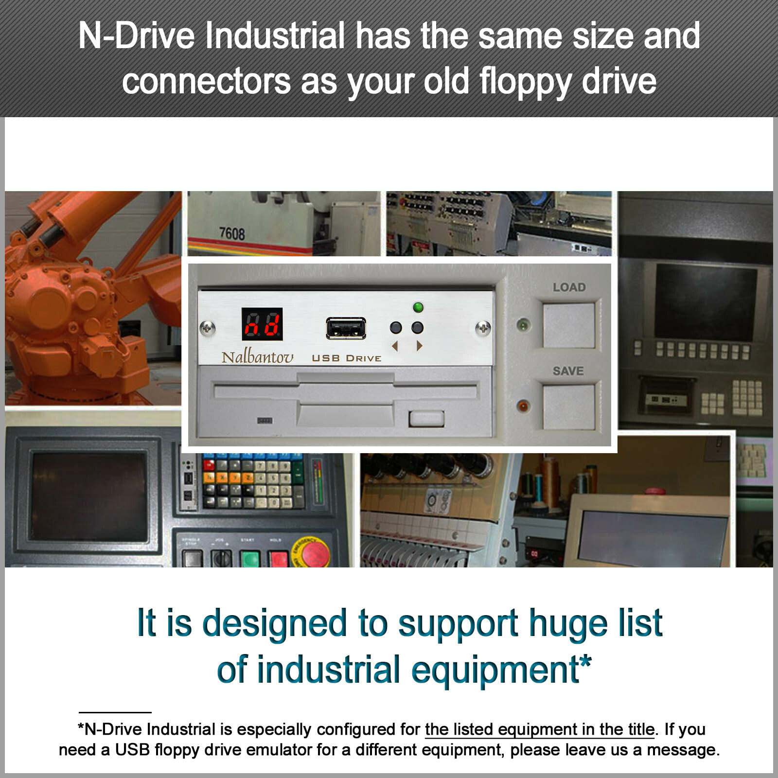 Nalbantov USB Floppy Emulator N-Drive Industrial for FANUC X-312 Floppy ...