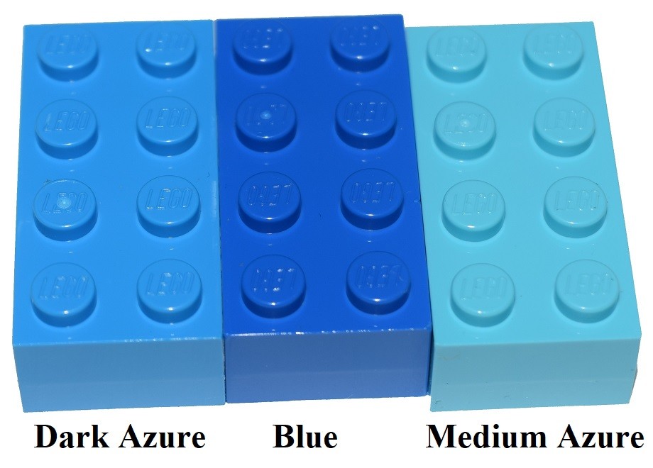 ☀️50x NEW LEGO 2x4 Medium Azure Bricks (ID 3001) BULK Parts Sea Water ...