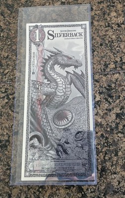 1 Silver Dragon Silverback Currency Limited 2022 .999 Note Foil IN ...