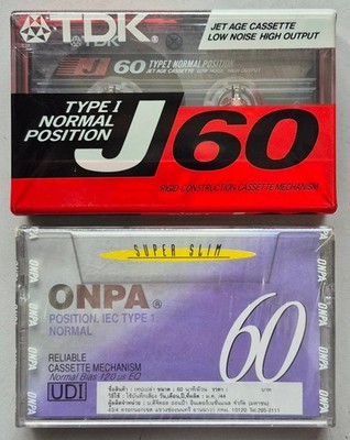 TDK J60 Jet Age & ONPA 60 UDI Type 1 New Blank Audio Cassette Tape | eBay