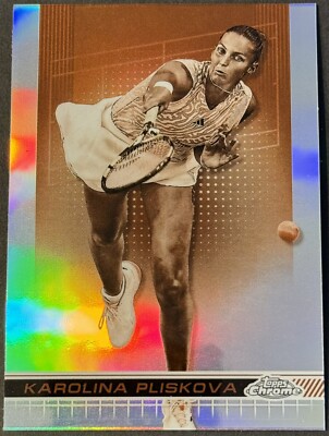Karolina Pliskova SP 2024 Topps Chrome Tennis Sepia Refractor Exclusive ...