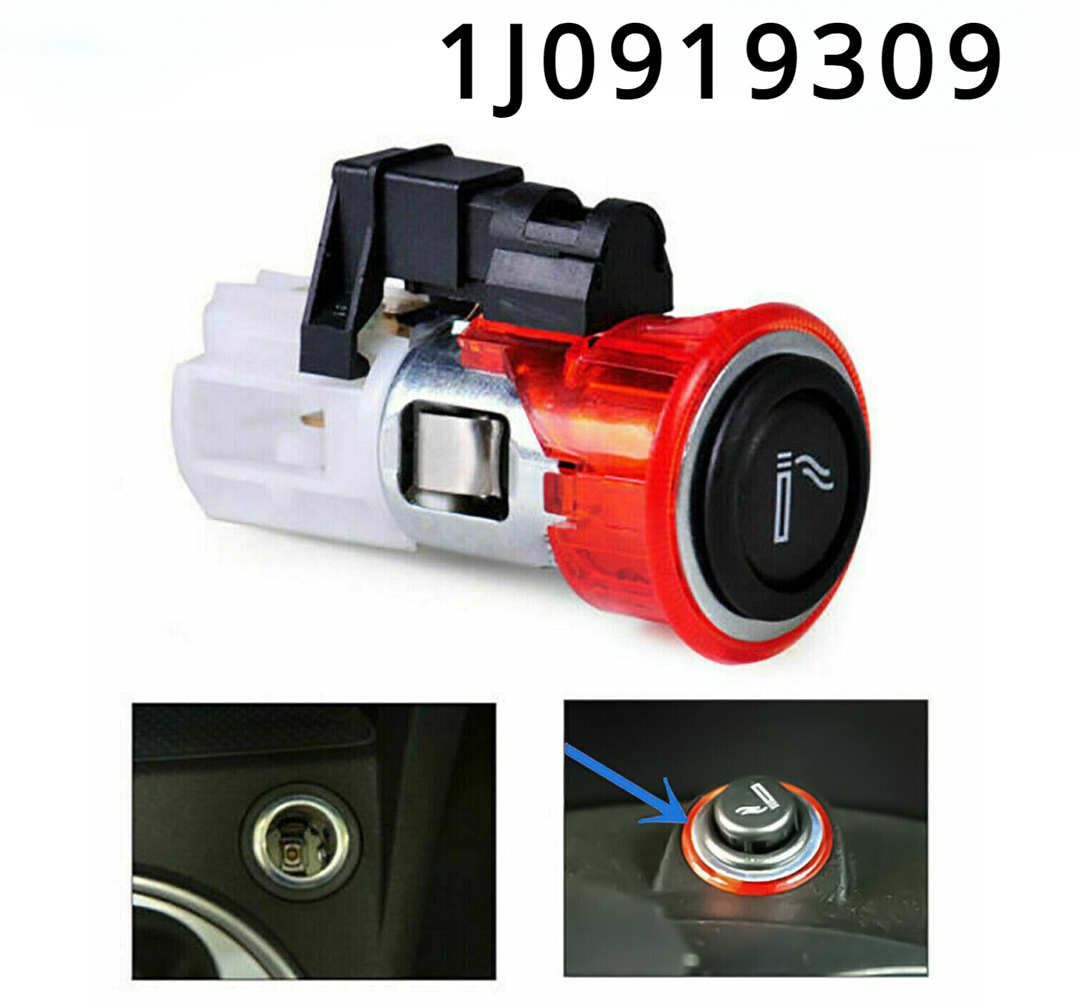 1 Pc Cigarette Lighter 1J0919309 For VW Passat Jetta Golf Polo Beetle ...