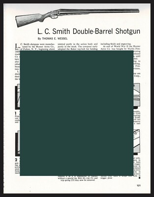L.C. SMITH Double Barrel Shotgun Exploded View Parts List Assembly ...