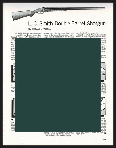 L.C. SMITH Double Barrel Shotgun Exploded View Parts List Assembly ...