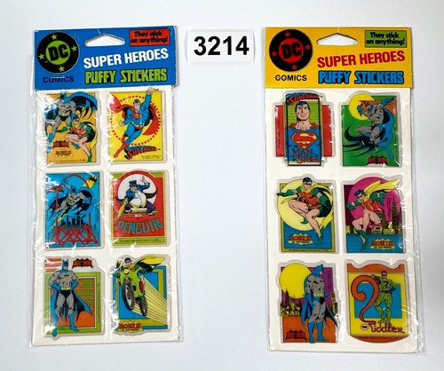 Puffy Stickers - Batman - Robin - Superman - Penguin Vintage DC Comics ...