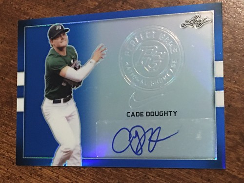 CADE DOUGHTY 2018 LEAF PERFECT GAME METAL BLUE AUTOGRAPH #17/20 L.S.U ...
