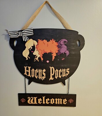 Halloween Welcome Sign Hocus Pocus for Front Door Decor | eBay