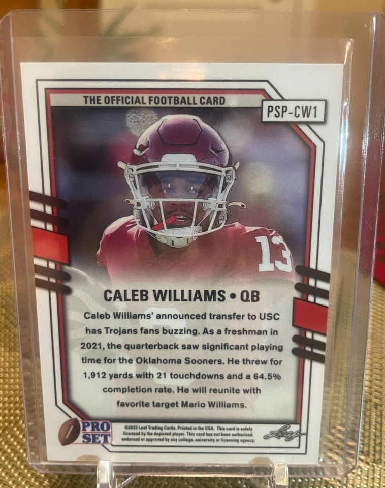 2022 Caleb Williams "Pink Wave" Portrait - Leaf Pro Set Draft #PSP-CW1 ...