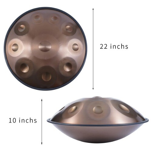 Handpan 432HZ 12 Notes D Minor, 22Inch Pantam for Beginner Glucophone ...