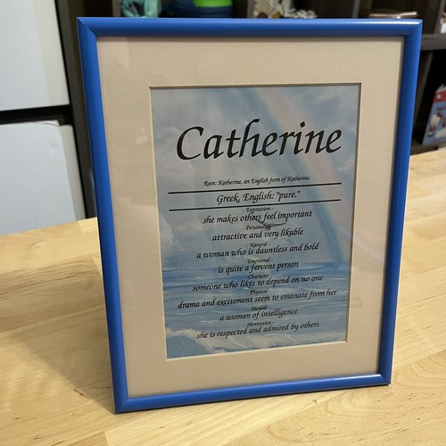Catherine Name Meaning Origins Framed Print Blue Rainbow Ocean | eBay