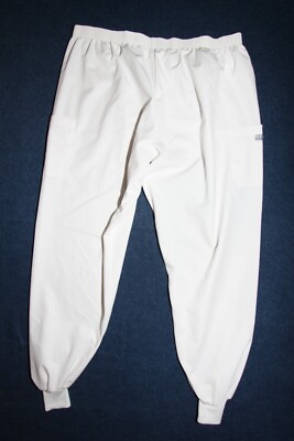 WS Gear Fundamentals Size 3XL White Elastic Waist Cuffed Scrub Pants | eBay