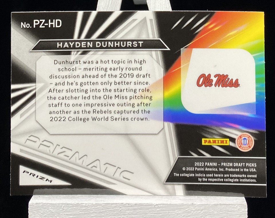 2022 Panini Prizm Draft Picks Hayden Dunhurst Prizmatic Silver #PZ-HD ...