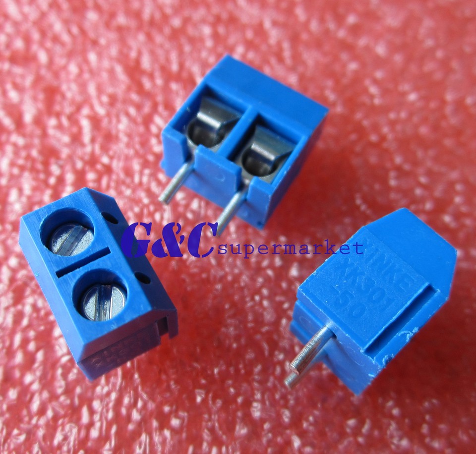 20pcs KF301-2P 2 Pin Plug-in Screw Terminal Block Connector 5.08mm ...