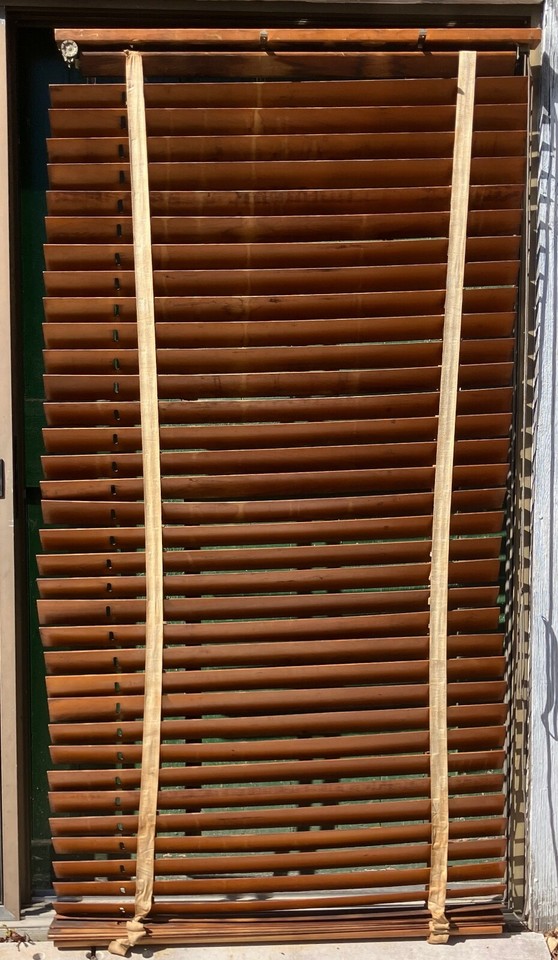 Large Antique Wood Venetian Window Blind 40" W 36 Slats As Is | eBay