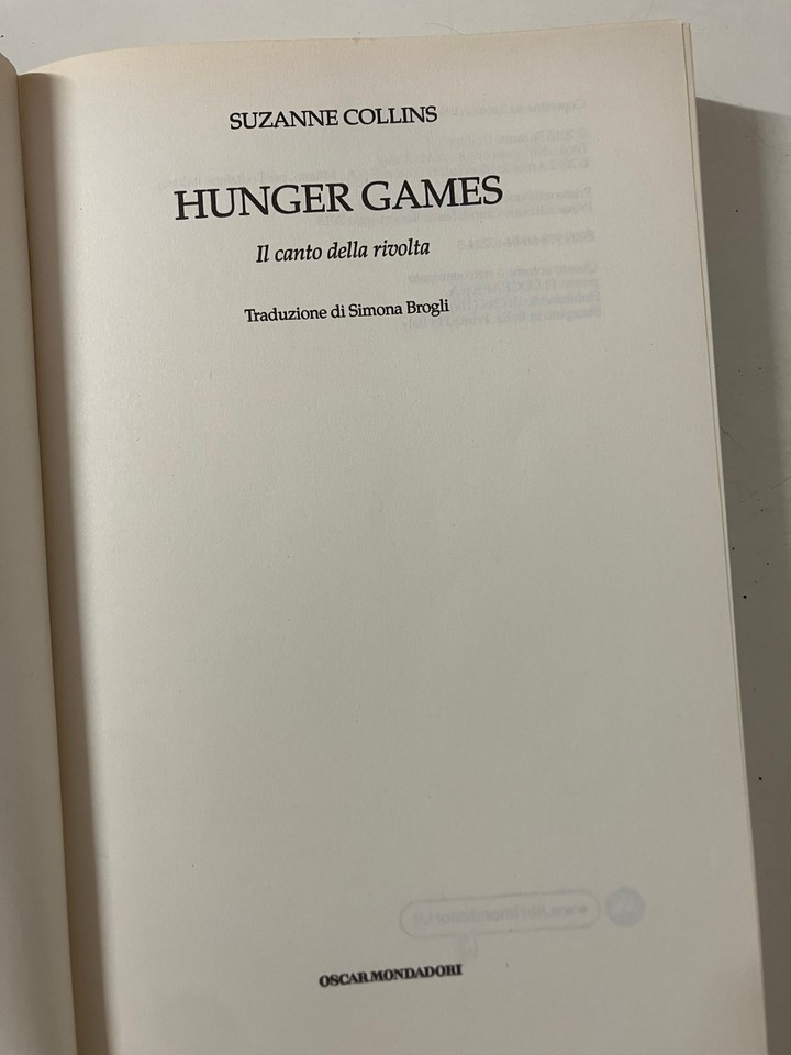 HUNGER GAMES Suzanne Collins Oscar Mondadori 2013 Lotto di Tre Volumi ...
