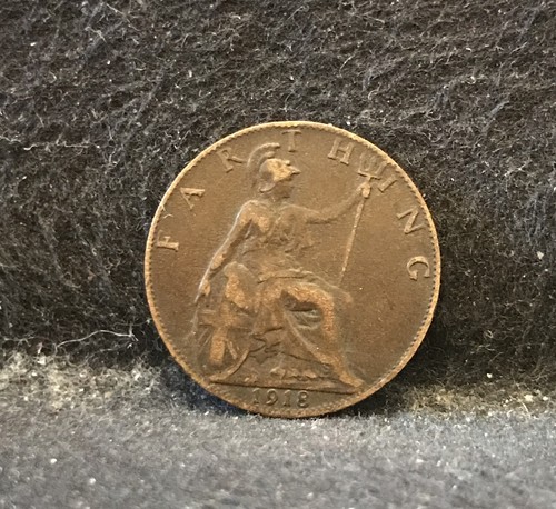 1918 Great Britain farthing, George V, decent grade, KM-808 (GB2) | eBay