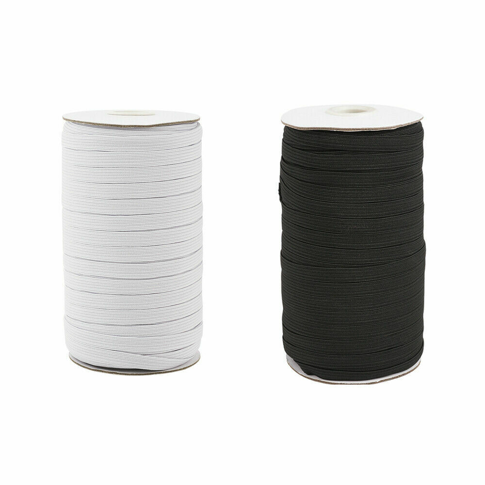 1Roll Black White Elastic Fibre Flat Elastic Cord Rope for DIY Jewelry ...