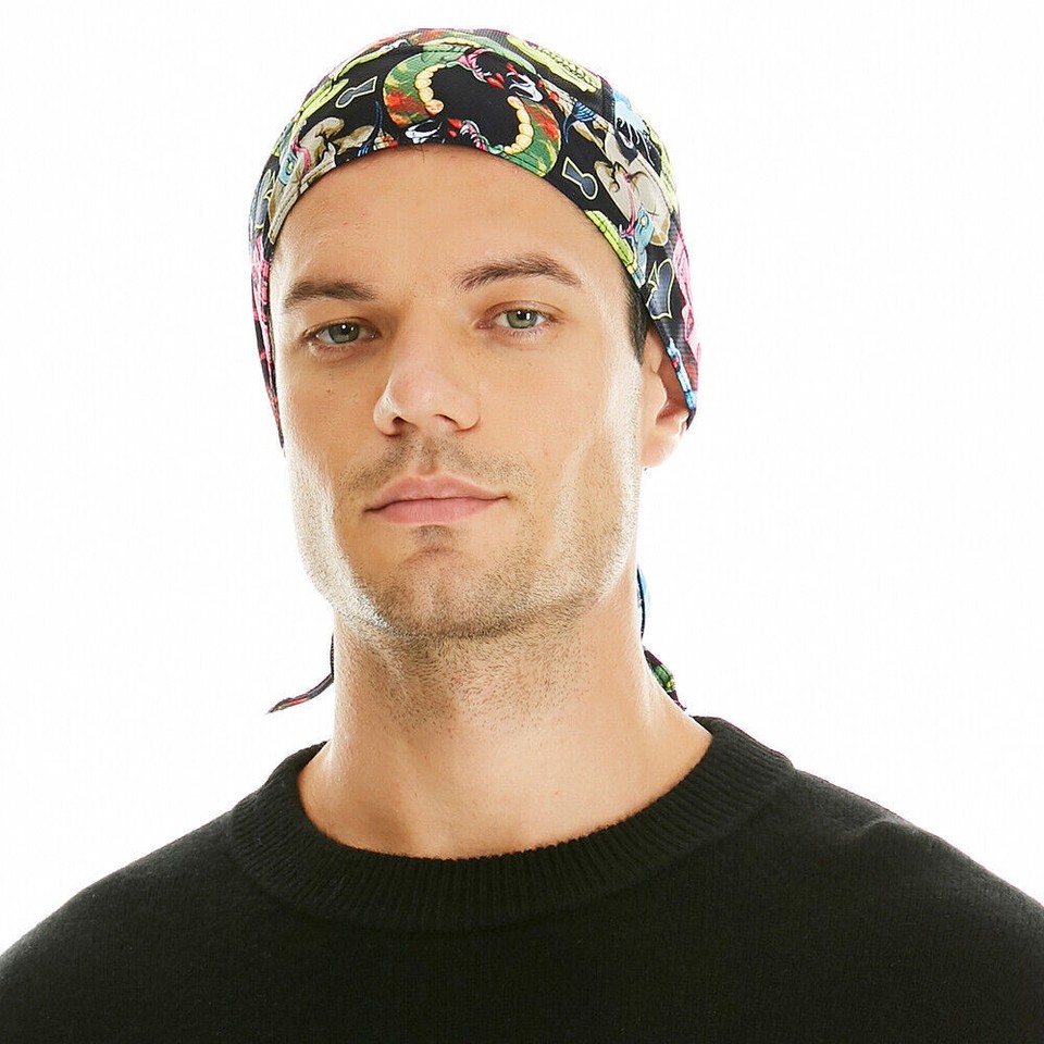 Cooling Motorcycle Wrap Biker Du Do Black Bandana Doo Rag Head Skull ...
