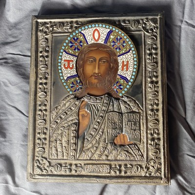 Icons - Antique Russian Silver Icon