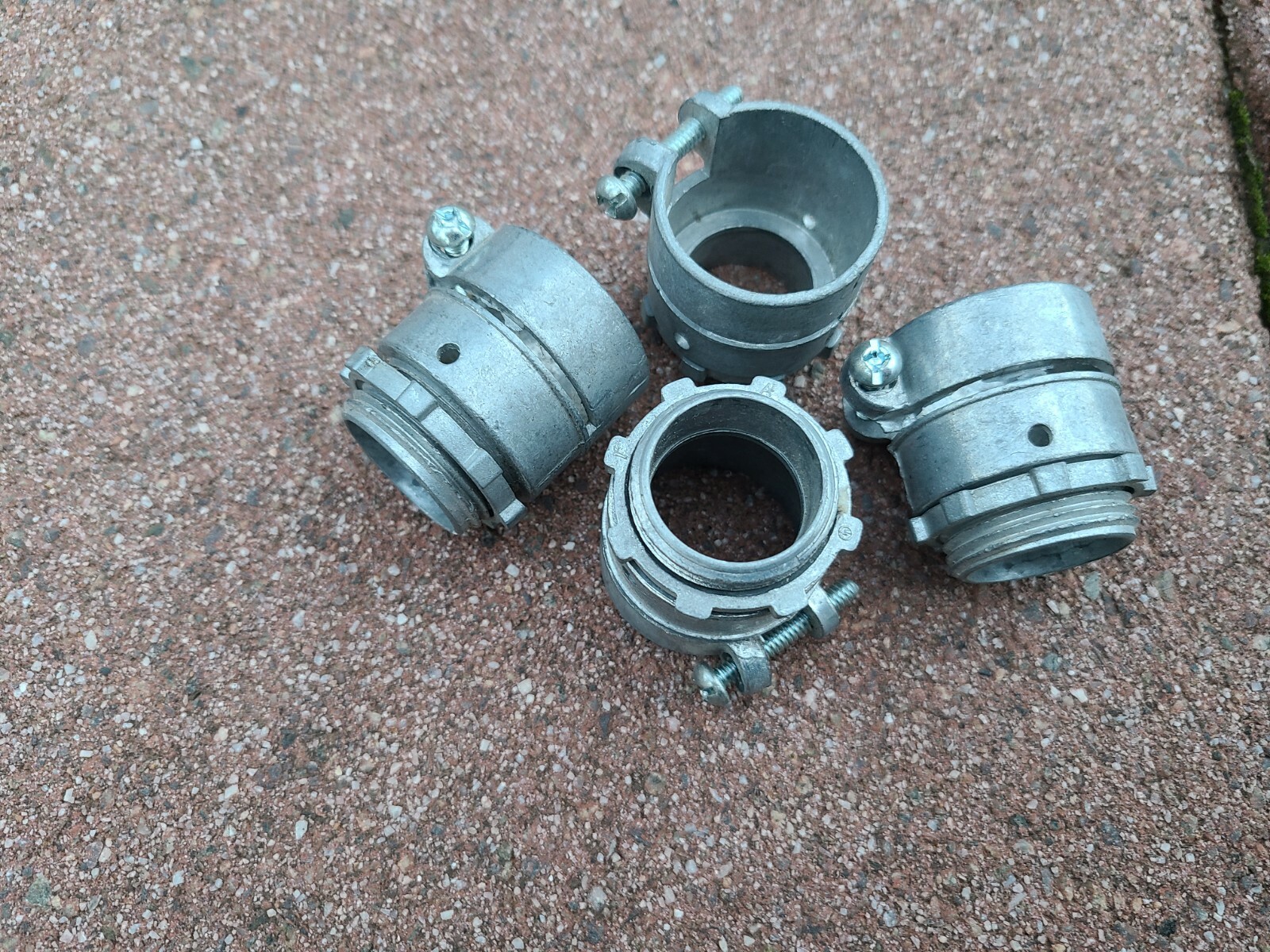 (4 pc) Greenfield BX Squeeze Connector Zinc Die Cast Straight Conduit 1 ...