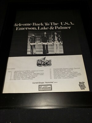 ELP 1972 USA Concert Tour Rare Original Promo Poster Ad Framed! | eBay