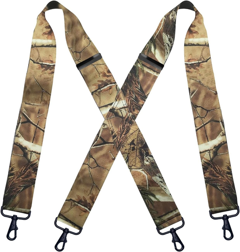 Camo Suspenders for Men Heavy Duty Clips Hunting Camoflauge Elastic ...