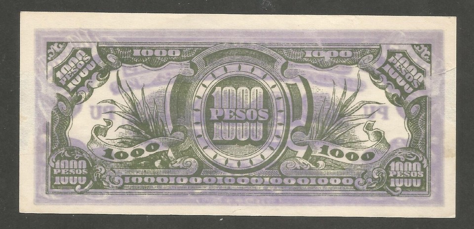 Philippines 1000 Pesos N.D. (1945); AU+; P-115c; BNB-B815a; WWII issue ...