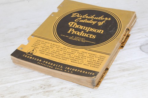 Original 1941 - 1943 Thompson Products Car Parts Distributors Catalog ...