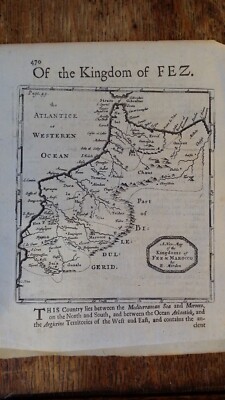 1687 ANTIQUE COPPER PLATE MAP - KINGDOMS OF FEZ & MAROCCO AFRICA ...