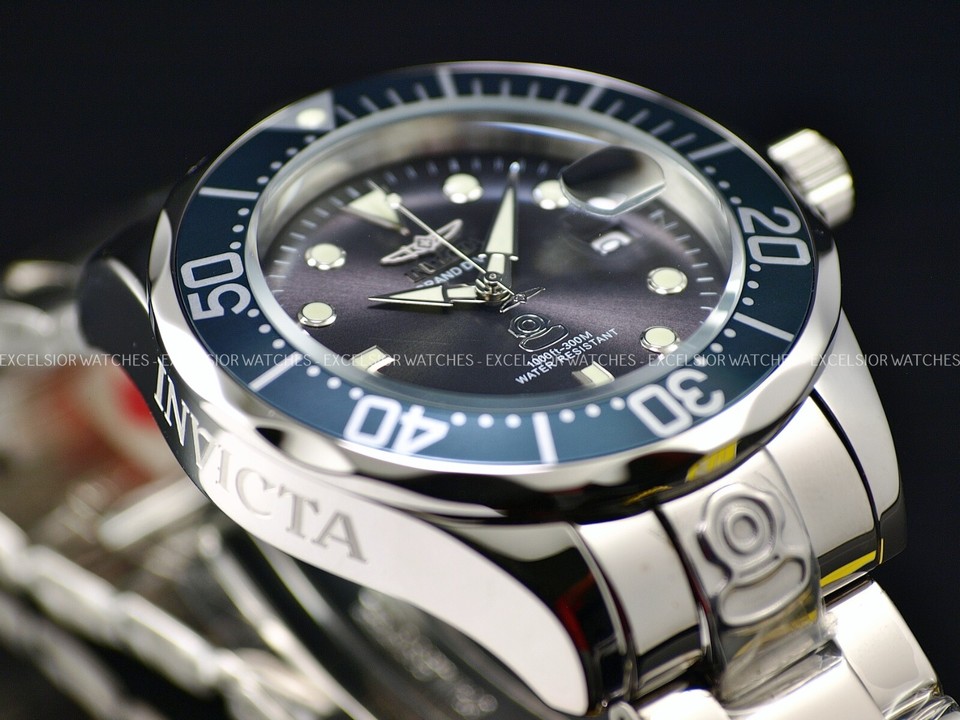 Invicta 47mm GRAND DIVER Automatic GRAY DIAL Polished Silvertone SS ...