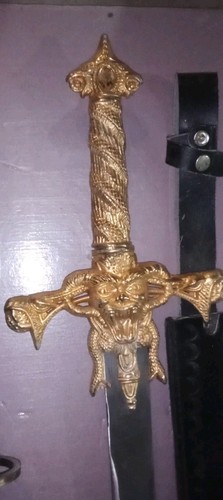 Vintage Demon Snake Head Gold Plated Handle Pakistan Sword | eBay