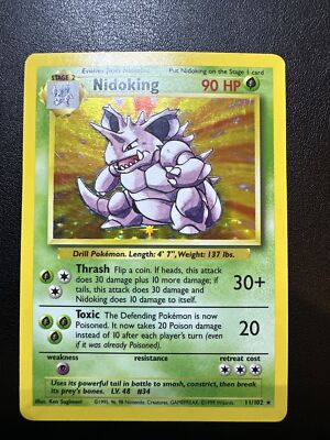 Pokémon TCG Nidoking Base Set 11/102 Holo Unlimited Holo Rare | eBay