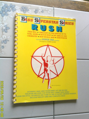 Rush Bass Superstar Series Tab Book Geddy Lee Very Rare 1986 Warner ...