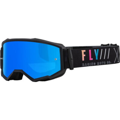 Fly Goggle Zone SE Black Sunset - Sky Blue Mirror Smoke Lens | eBay UK