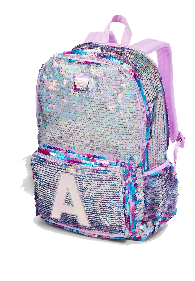 Justice Unicorn Flip Sequin Initial Hooded Backpack | eBay