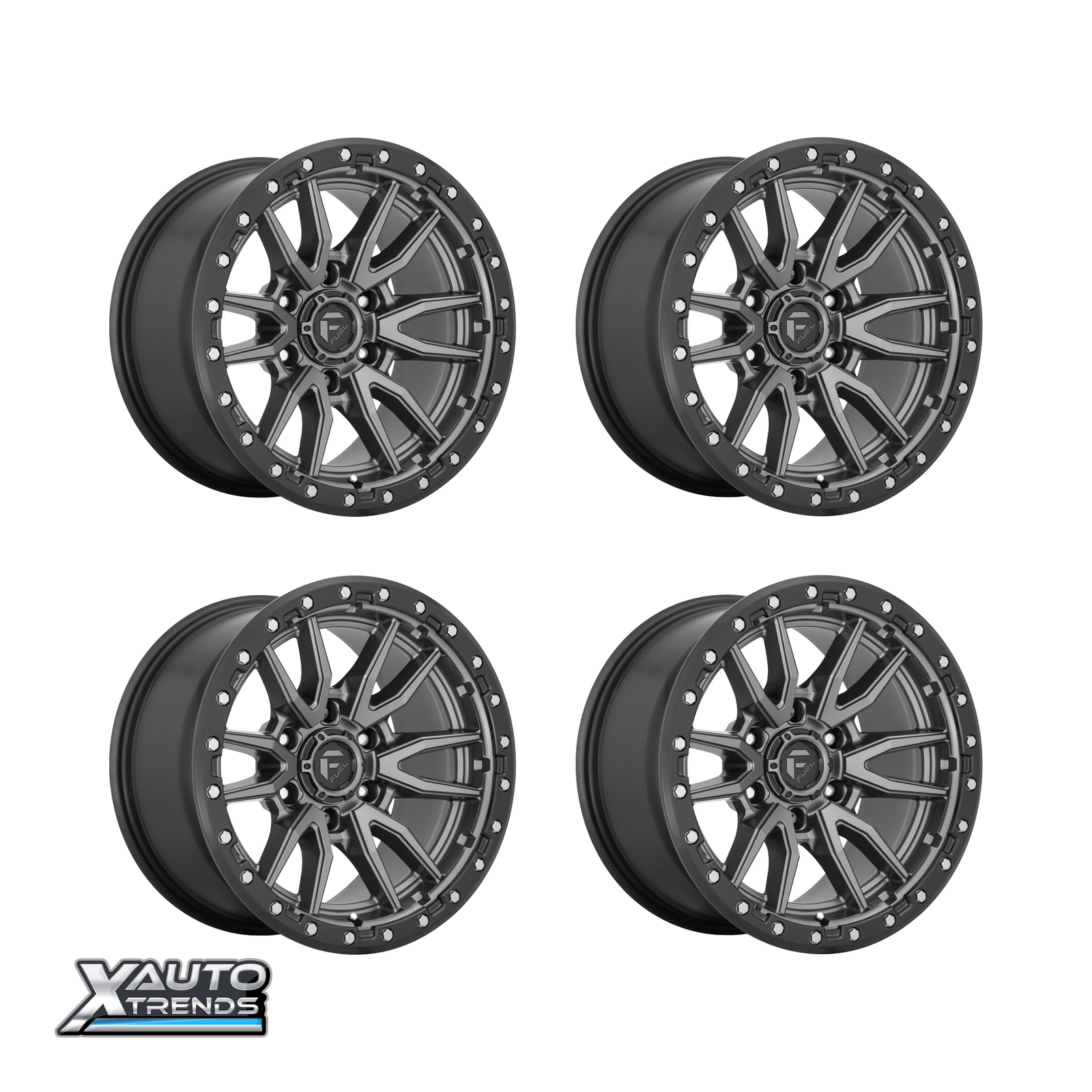 Fuel Off-Road D680 Rebel Matte Gun Metal Black Bead Ring 17X9 6X135 ...