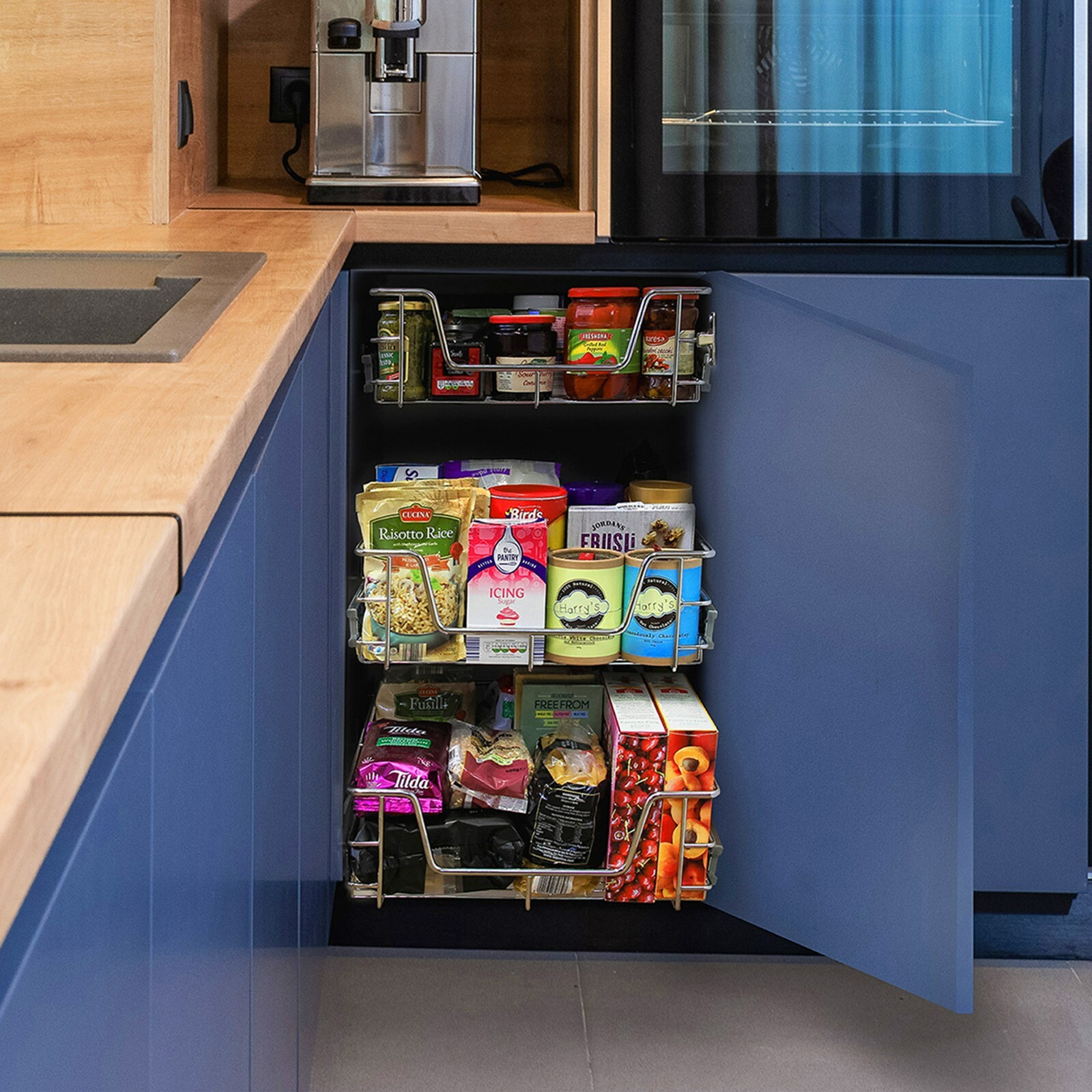 KuKoo Pull out Kitchen Wire Storage Baskets Storage for 600mm Wide ...