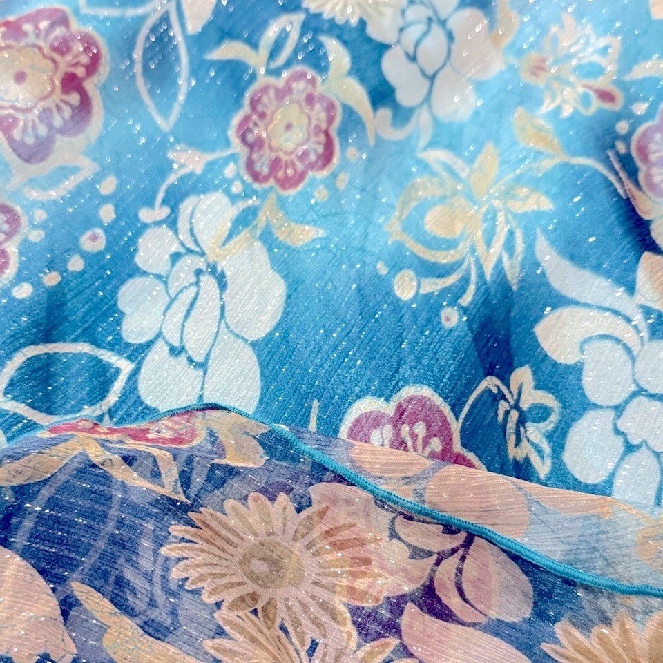 👠🥂 CACHÉ Y2K Fairycore Floral Silk Holiday Halter Dress | Aqua Beaded ...