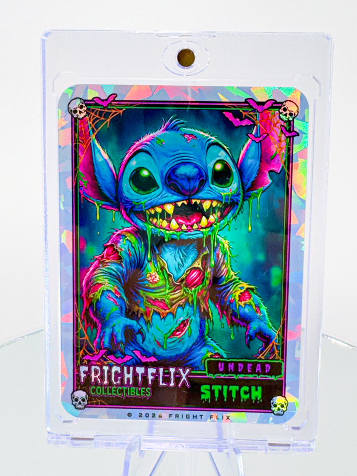 Fright Flix - Stitch Undead Holographic Trading Card Fan Art Print ...