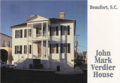 Postcard SC Beaufort South Carolina John Mark Verdier House Antebellum ...