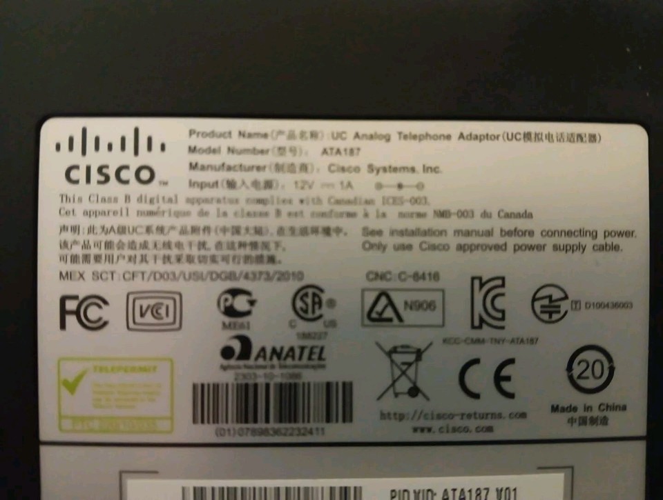 CISCO ATA 187 ANALOG TELEPHONE ADAPTER | eBay