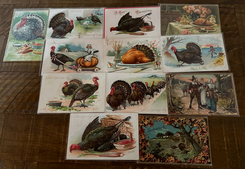 Nice Lot of 12 Antique~* TUCK * Vintage Thanksgiving Postcards~Turkeys ...