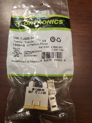 Ortronics OR-TJ600-24 TracJack CAT6 T568A/B Lt Yellow Flush | eBay